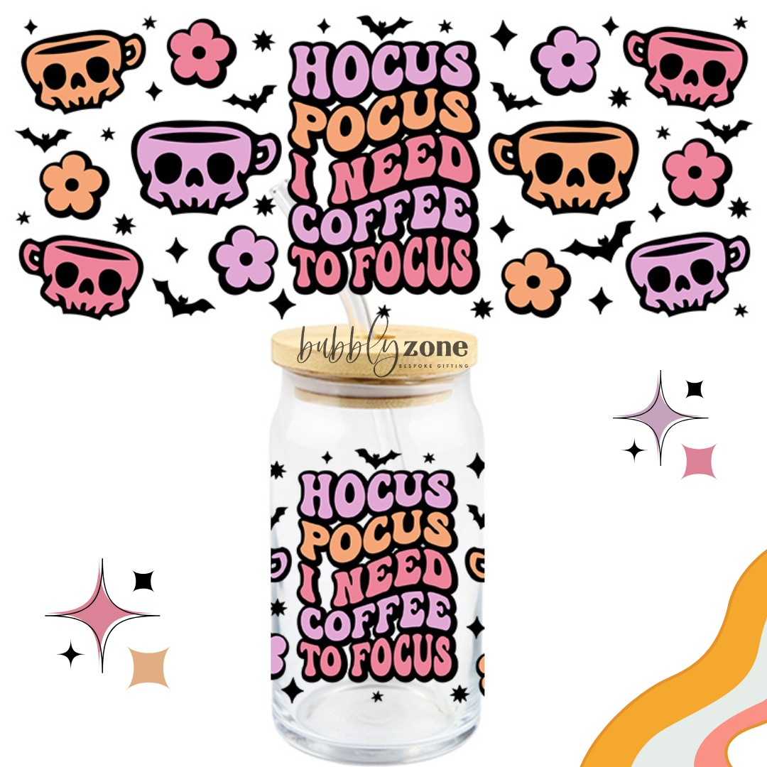 Hocus Pocus I Need Coffee To Focus UV DTF Wrap – Bubbly Zone Hocus Pocus I Need Coffee To Focus UV DTF Wrap – Bubbly Zone