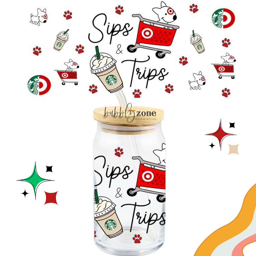 Sips And Trips Uv Dtf Wrap Bubbly Zone