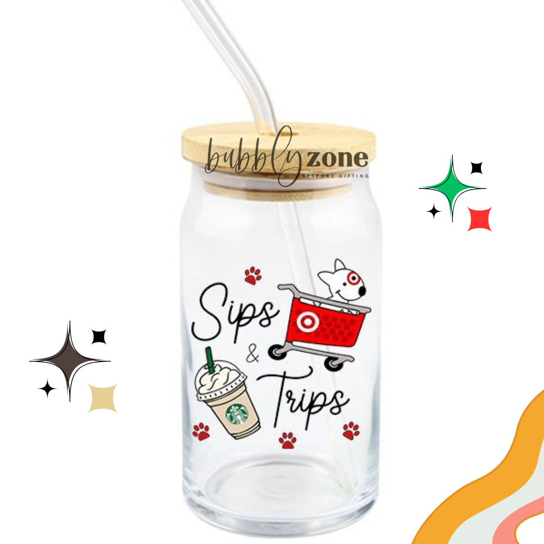 Sips And Trips Uv Dtf Sticker Bubbly Zone