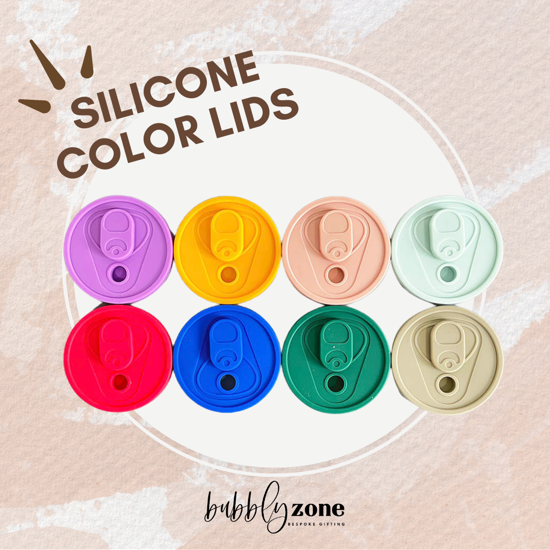16oz Glass Libbey Multi Colour Silicone Lid – Bubbly Zone