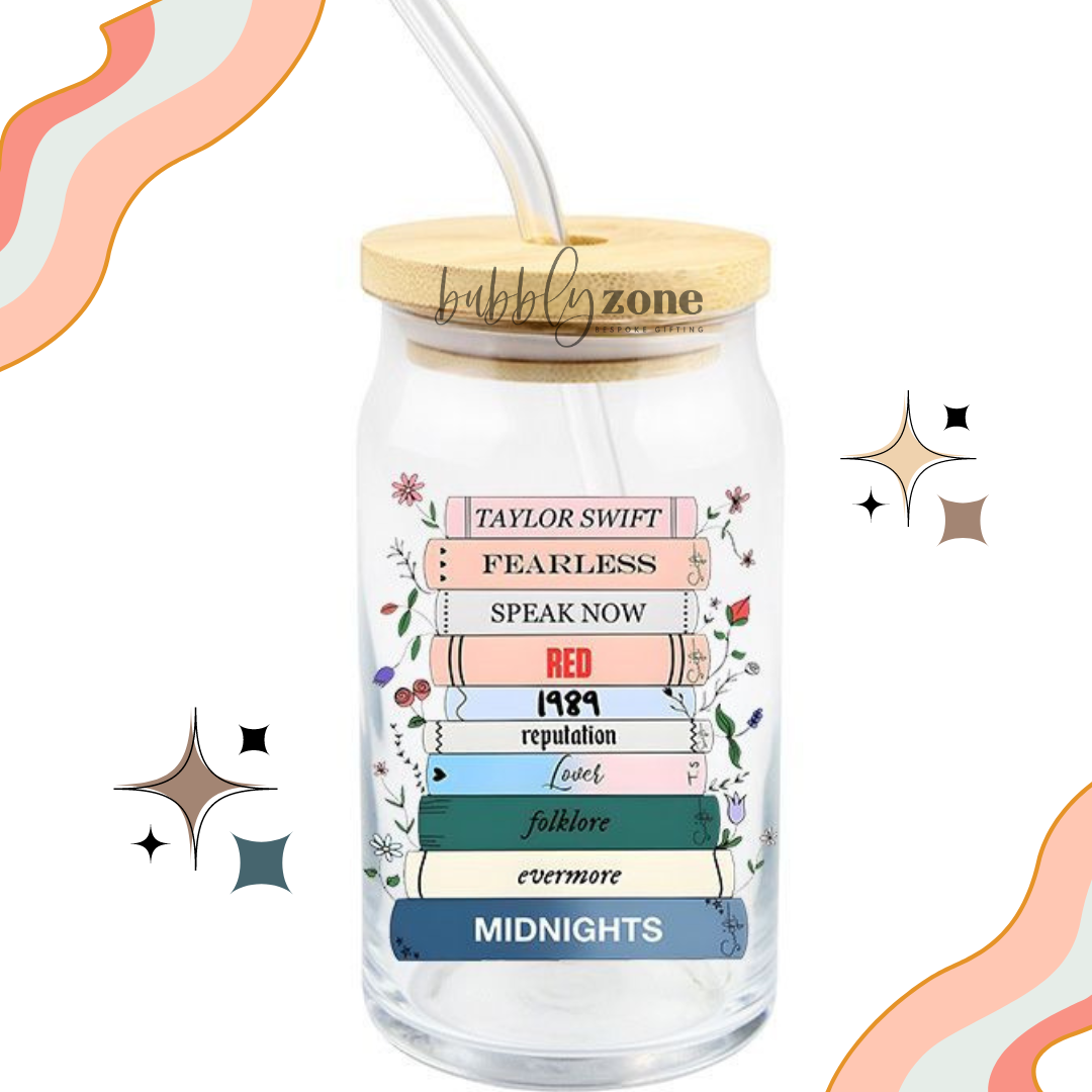 Taylor Swift Book Stack UV DTF Sticker – Bubbly Zone