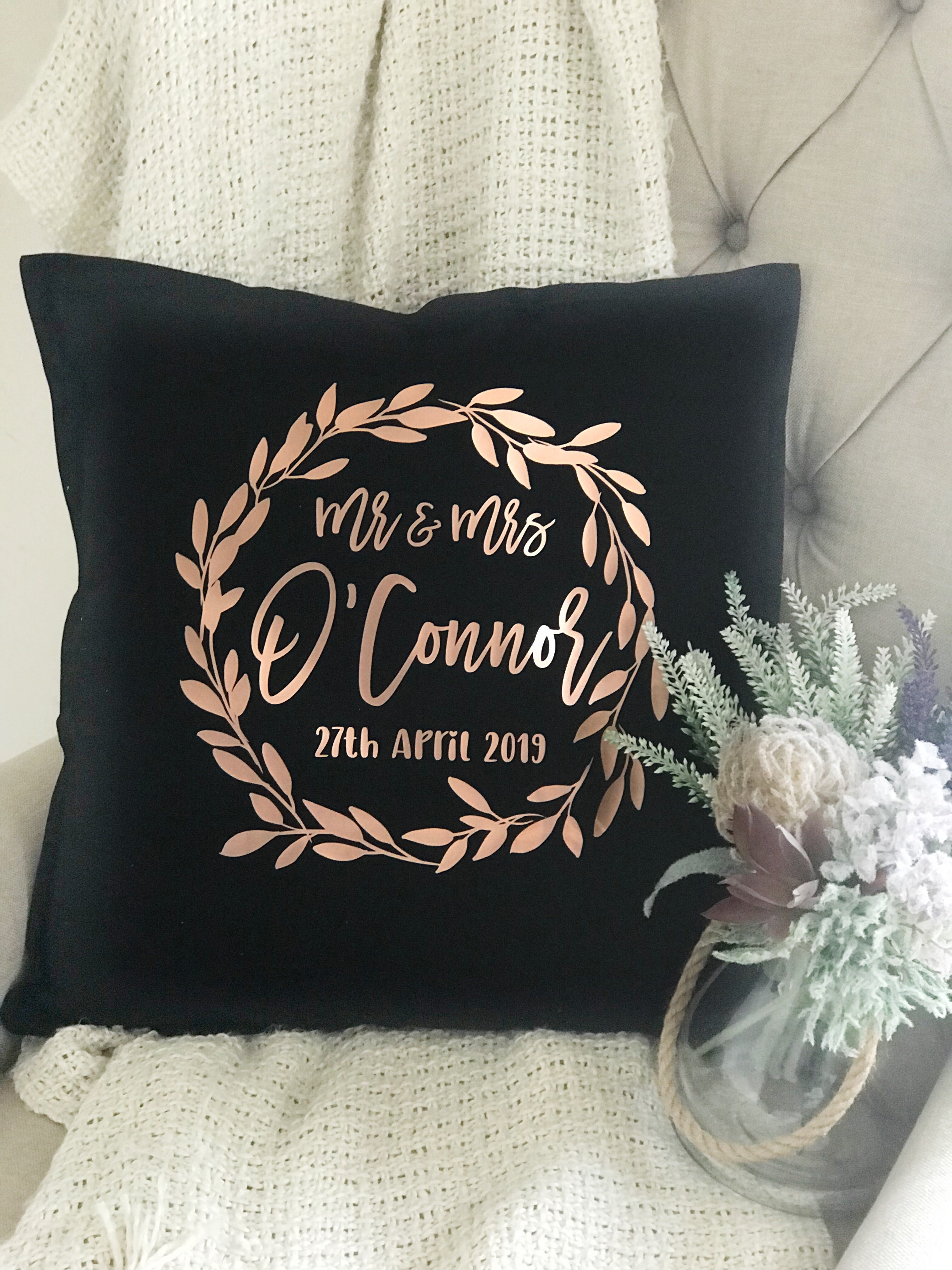 Personalised Mr & Mrs Cushion – Bubbly Zone